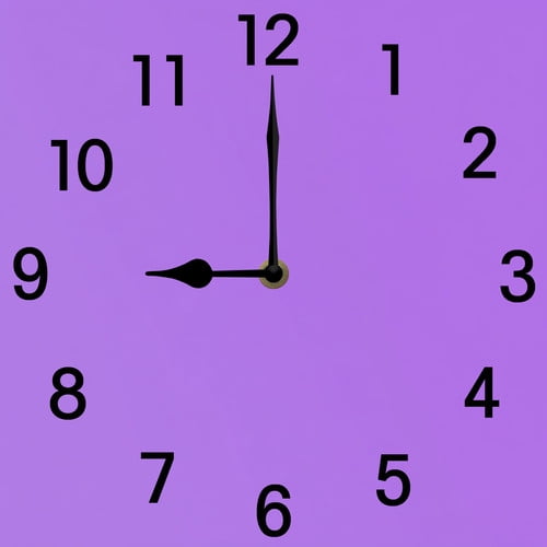 Soliyoahee Purple Wall Clock 10inch Wooden Square Clock Living Room ...