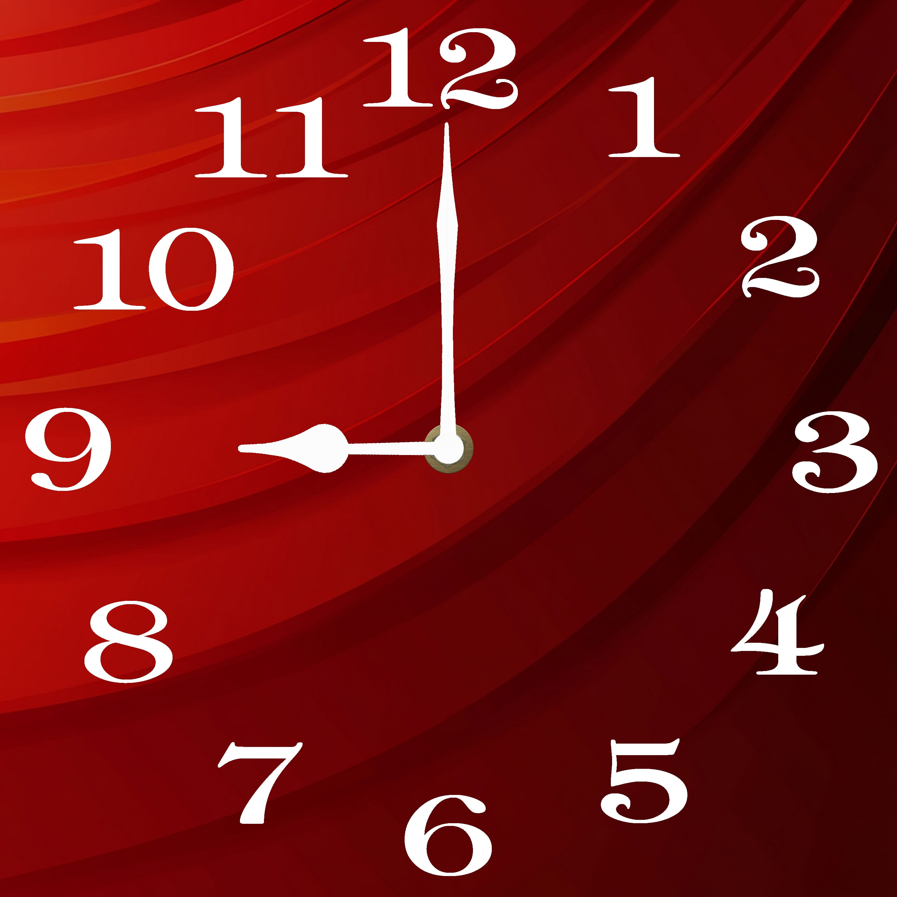 Soliyoahee Red Wall Clock 10inch Wooden Square Clock Living Room ...