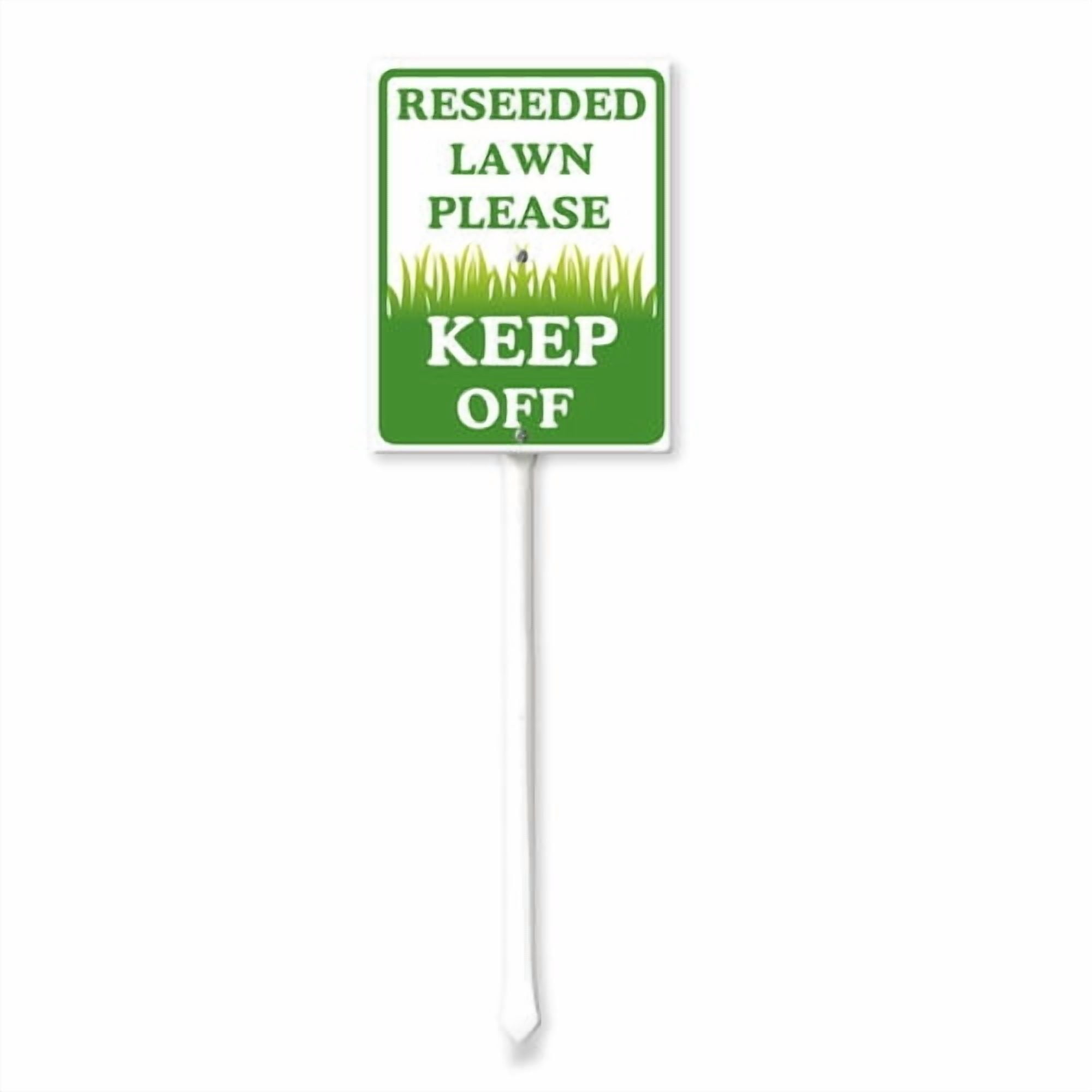 Soliyoahee Reseeded Lawn Please Keep Off Yard Sign with Stake 7x8.8inch ...