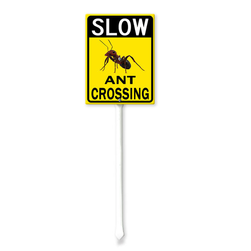 Soliyoahee Slow Ant Crossing Yard Sign with Stake 4.6x6inch Rustproof ...