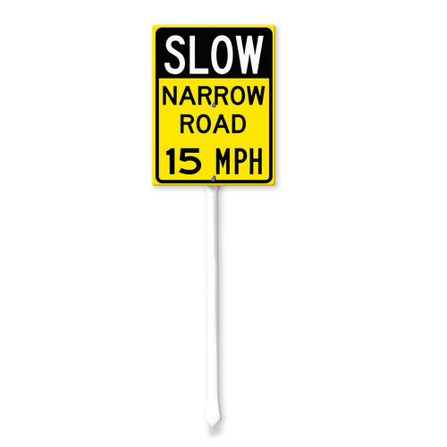 Soliyoahee Slow - Narrow Road 15 MPH Yard Sign with Stake 7x8.8inch ...