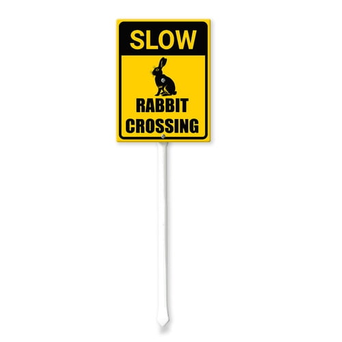Soliyoahee Slow Rabbit Crossing Yard Sign with Stake 7x8.8inch ...