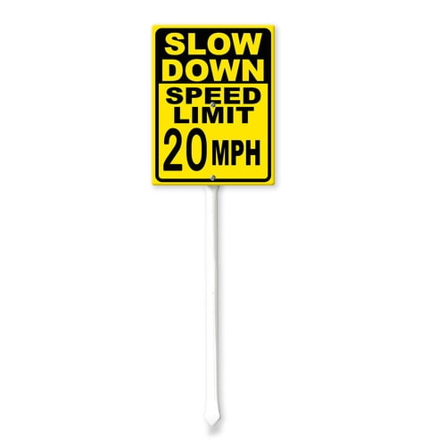 Soliyoahee Slow Down Speed Limit 20MPH Yard Sign with Stake 7x8.8inch ...