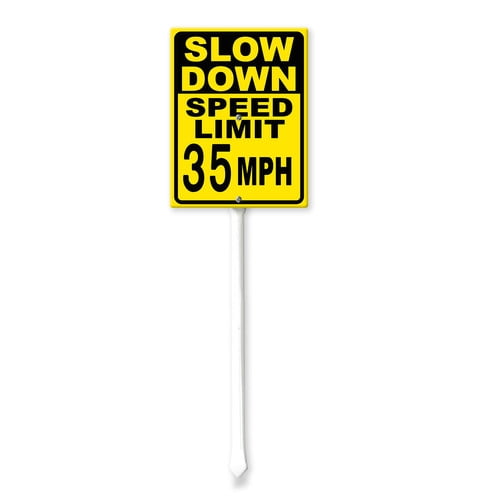 Soliyoahee Slow Down Speed Limit 35MPH Yard Sign with Stake 8x12inch ...
