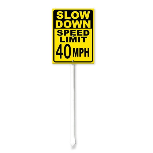 Soliyoahee Slow Down Speed Limit 40MPH Yard Sign with Stake 4.6x6inch ...