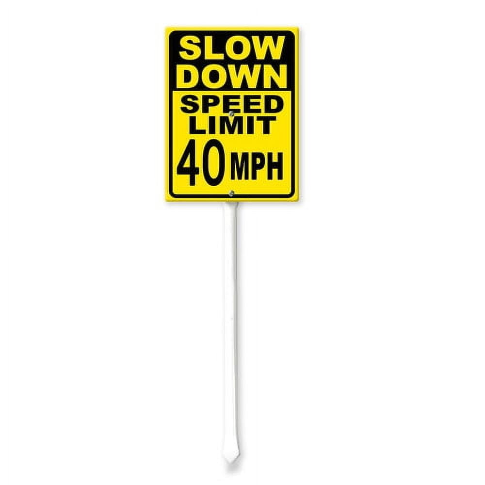 Soliyoahee Slow Down Speed Limit 40MPH Yard Sign with Stake 7x8.8inch ...