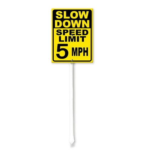 Soliyoahee Slow Down Speed Limit 5MPH Yard Sign with Stake 4.6x6inch ...