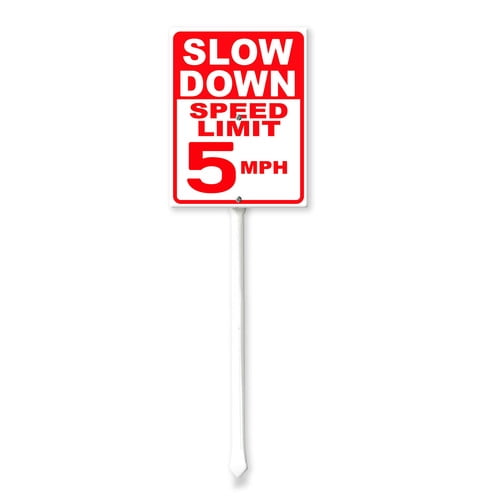 Soliyoahee Slow Down Speed Limit 5MPH Yard Sign with Stake 7x8.8inch ...