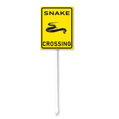 Soliyoahee Snake Crossing Yard Sign with Stake 7x8.8inch Rustproof ...
