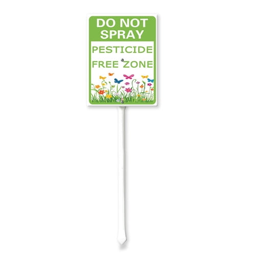 Soliyoahee Do Not Spray Pesticide Free Zone Yard Sign with Stake 4 ...