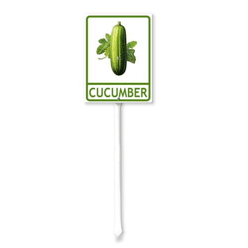 Soliyoahee Stake Crop Signs 4.6x6inch Cucumber Yard Signs Farm Labels ...