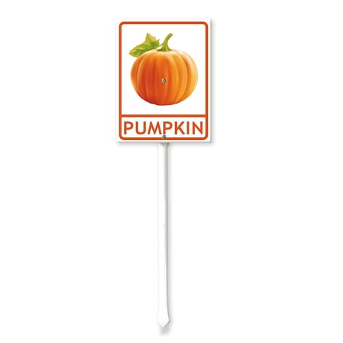 Soliyoahee Stake Crop Signs 7x8.8inch Pumpkin Yard Signs Farm Labels ...