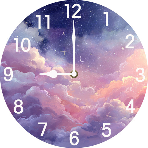 Soliyoahee Starry Sky Clock 10inch Round Wooden Bathroom Hanging Clock ...