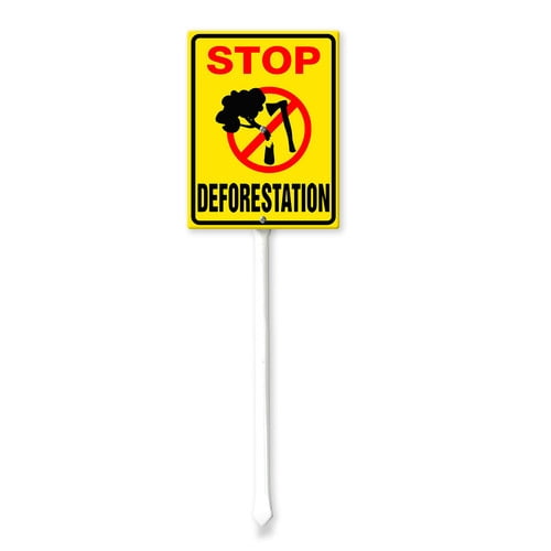 Soliyoahee Stop Deforestation Yard Sign with Stake 4.6x6inch Rustproof ...
