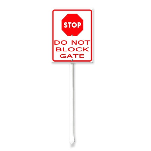 Soliyoahee Stop Do Not Block Gate Yard Sign with Stake 8x12inch ...