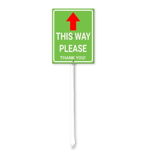 Soliyoahee This Way Please Thank You Yard Sign with Stake 8x12inch ...