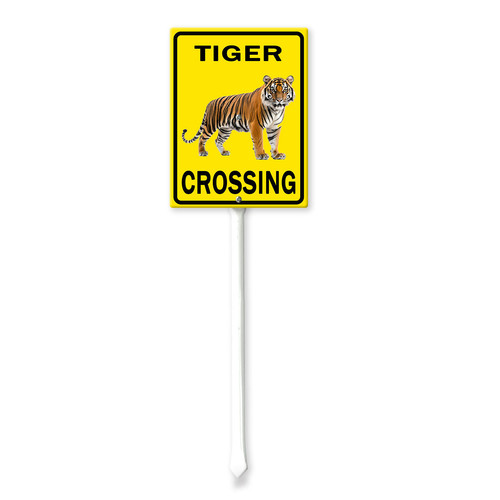 Soliyoahee Tiger Crossing Yard Sign with Stake 8x12inch Rustproof ...
