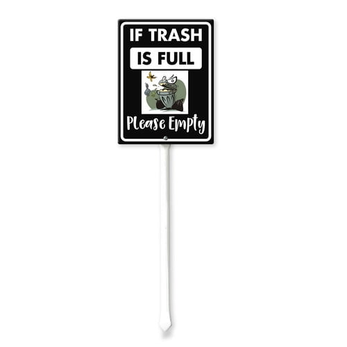 Soliyoahee If Trash is Full Please Empty Yard Sign with Stake 7x8.8inch ...