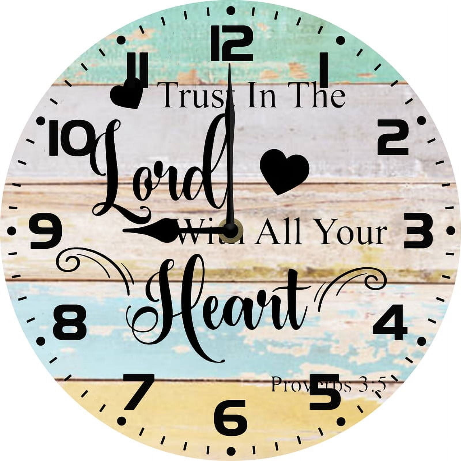 Soliyoahee Trust the Lord with All Your Heart Clock 10inch Bible Verse ...
