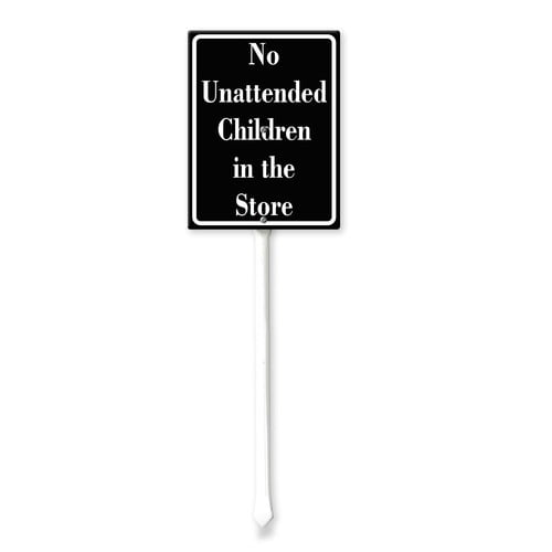 Soliyoahee No Unattended Children in the Store Sign with Stake 7x8 ...