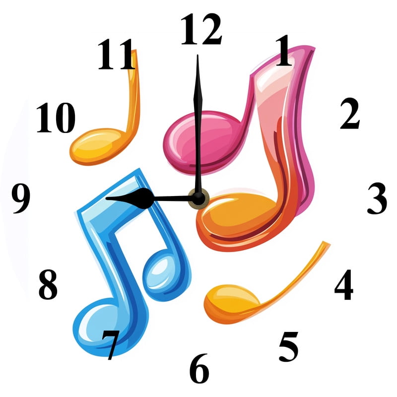Soliyoahee Wall Clocks,Music Notes Wall Clocks for Living Room Decor ...