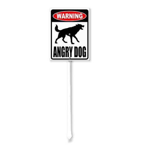 Soliyoahee Warning Angry Dog Sign with Stake 8x12inch Rustproof ...