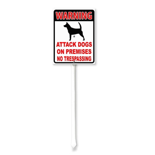 Soliyoahee Warning Attack Dogs on Premises No Trespassing Yard Sign ...