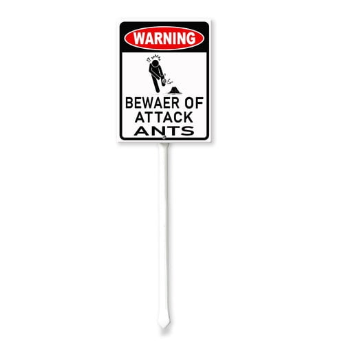 Soliyoahee Warning Beware of Attack Ants Yard Sign with Stake 7x8.8inch ...
