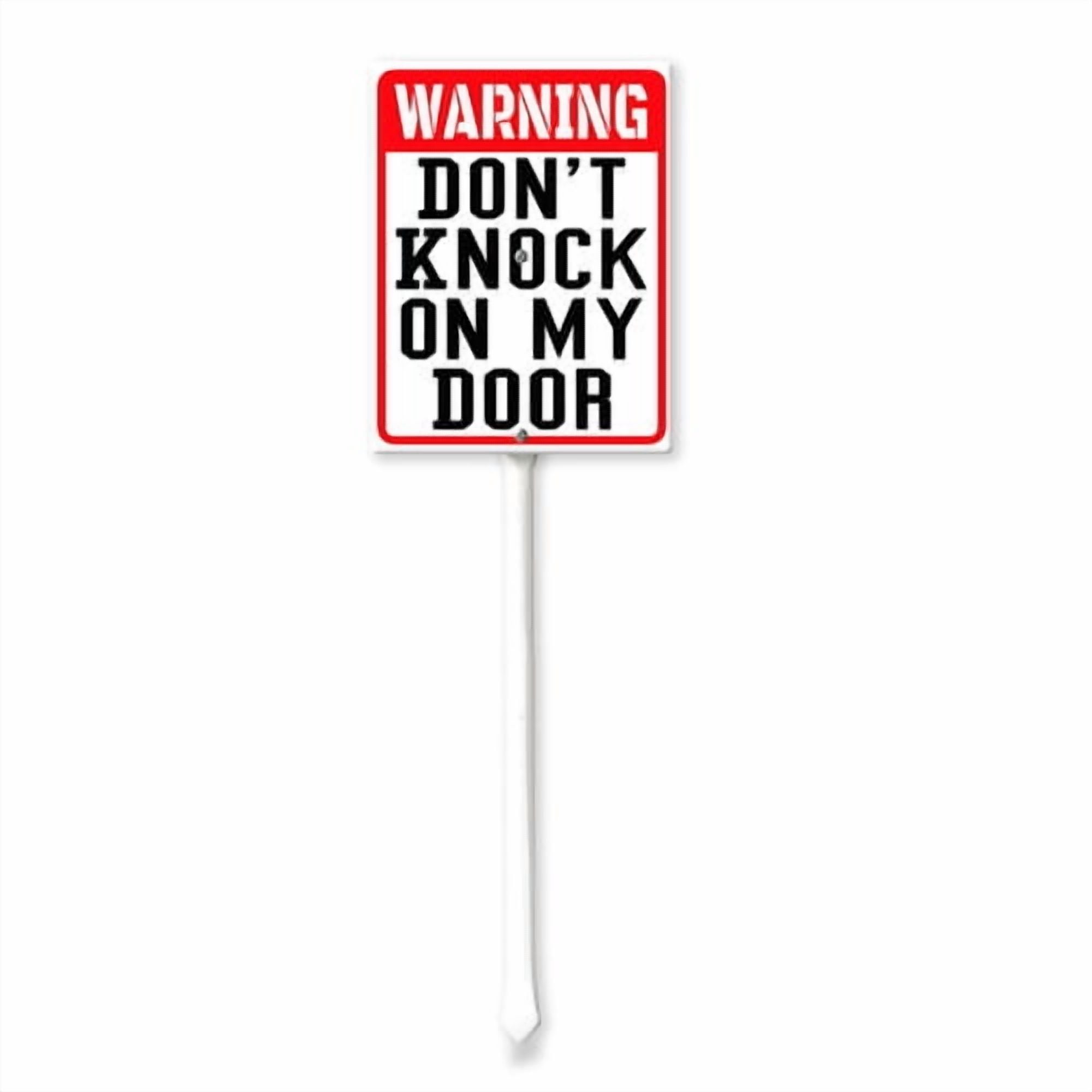 Soliyoahee Warning Don't Knock On My Door Yard Sign with Stake 8x12inch ...