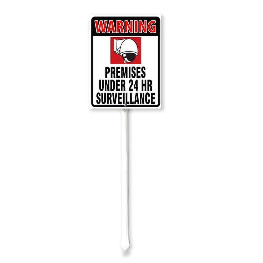 Soliyoahee Warning Premises Under 24 Hour Surveillance Yard Sign with ...