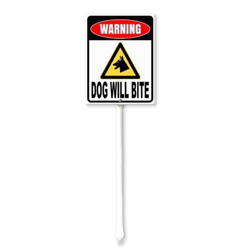 Soliyoahee Warning Vicious Dog Will Bite Yard Sign with Stake 4.6x6inch ...