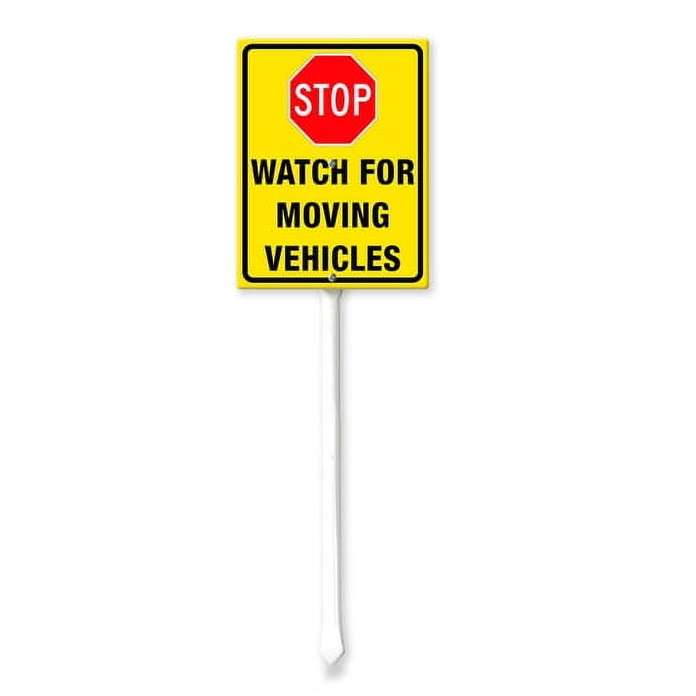 Soliyoahee Watch For Moving Vehicles Yard Sign with Stake 4.6x6inch ...