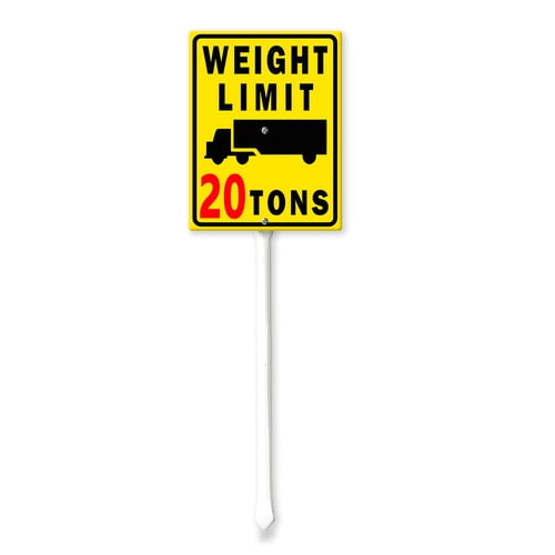 Soliyoahee Weight Limit 20 tons Yard Sign with Stake 8x12inch Rustproof ...