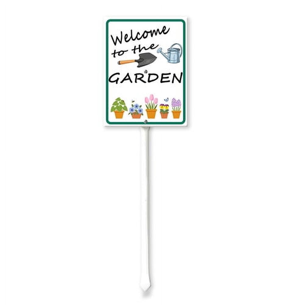 Soliyoahee Welcome to the Garden Yard Sign with Stake 4.6x6inch ...