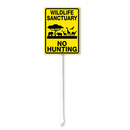 Soliyoahee Wildlife Sanctuary - No Hunting Yard Sign with Stake 7x8 ...
