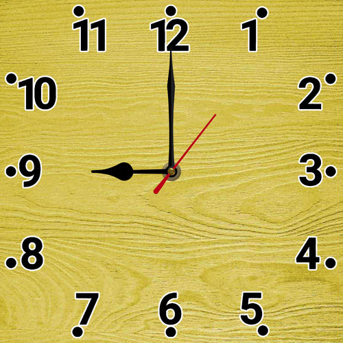 Soliyoahee Yellow Wood Grain Clock 10inch Square Retro Wall Clock ...