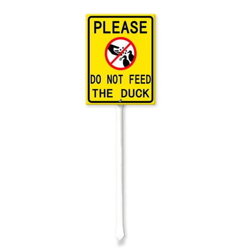 Soliyoaheel Please Do Not Feed The Duck Yard Sign with Stake 4.6x6inch ...
