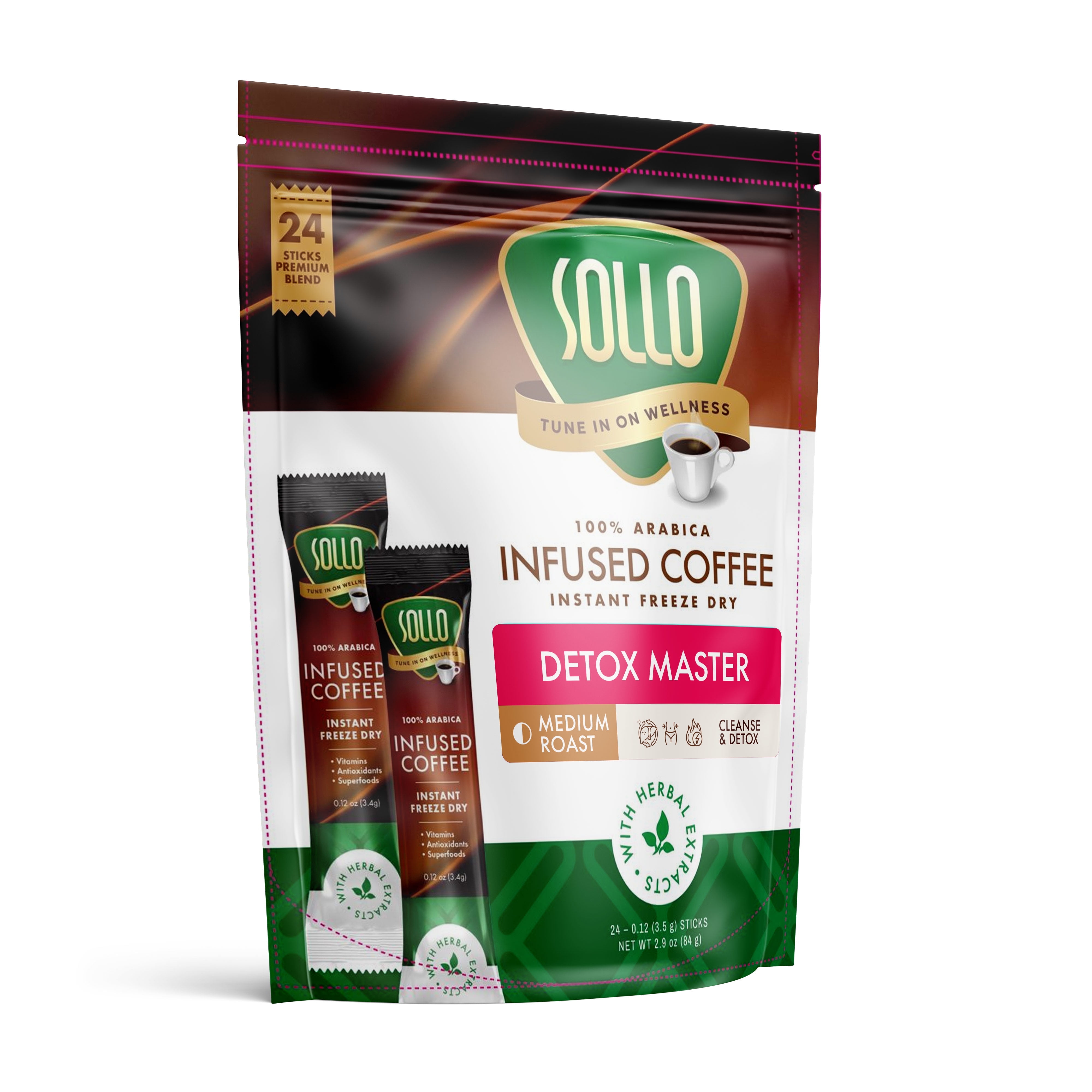 Sollo Instant Detox Coffee Packets, for Healthy Body Support, Medium ...