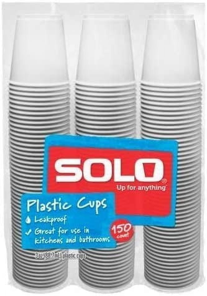 3-Ounce Plastic Bathroom Cups, Disposable Small Cups, 150 Count Package ...