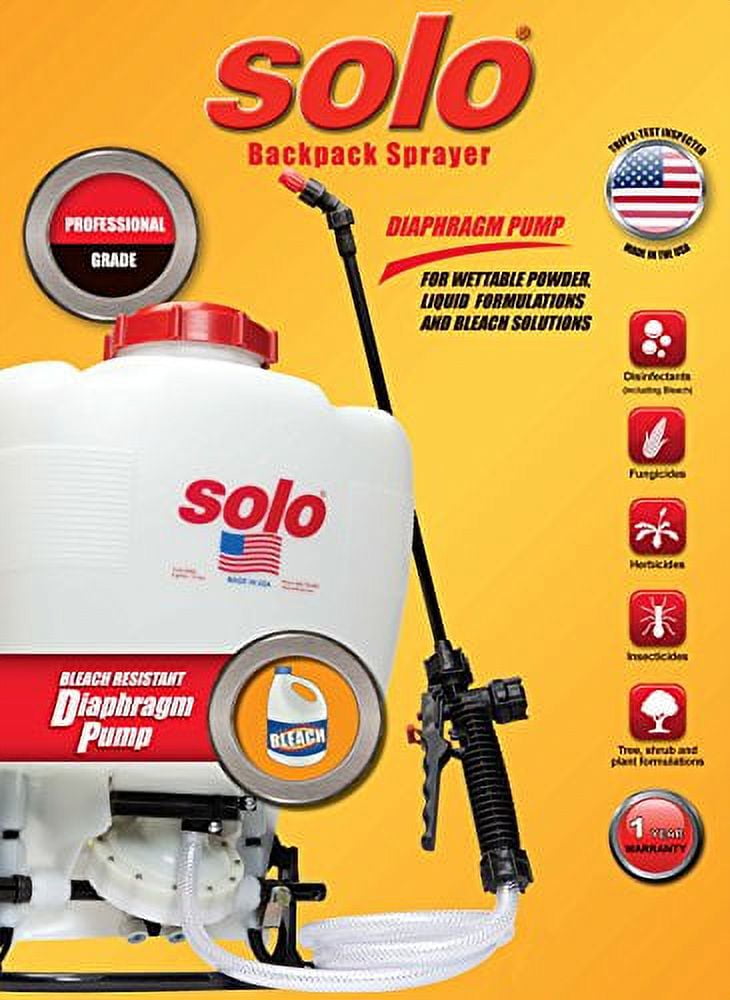 Solo 475-B Professional Diaphragm Pump Backpack Sprayer, 4-Gallon ...
