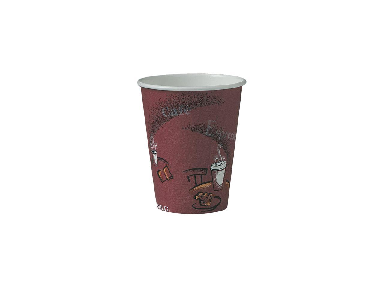 Solo Cup 378SI-0041 8 oz. Bistro Single Sided Poly Paper Hot Cups - 1 ...