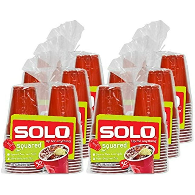 Solo Bulk Disposable Everyday Red Party Cups 16oz Plastic 6 Packs Of