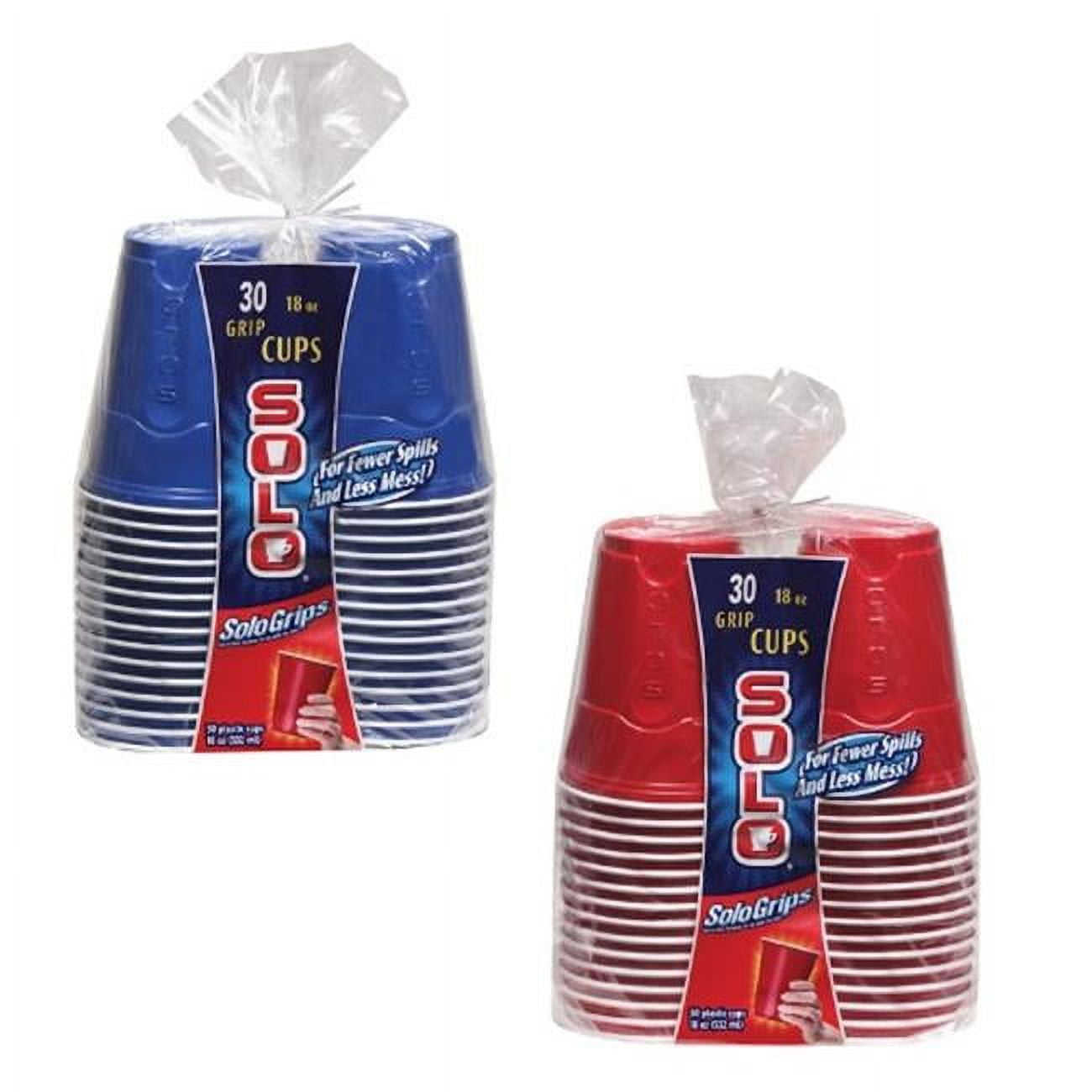 Solo Cup SQ1830 18 oz Grips Plastic Cups - Mixed Red and Blue - Walmart.com