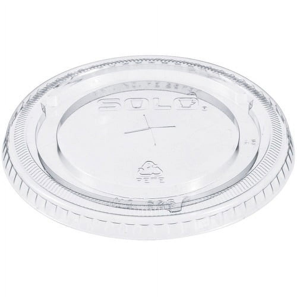 Solo Cup Company Clear Flat Lids with Pre-cut Straw Slot - Leak ...