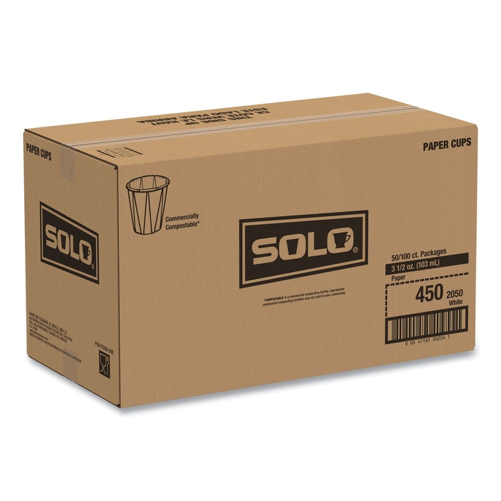 Solo Small Disposable Souffle Cup for Hot & Cold, White Paper 3.5 oz ...