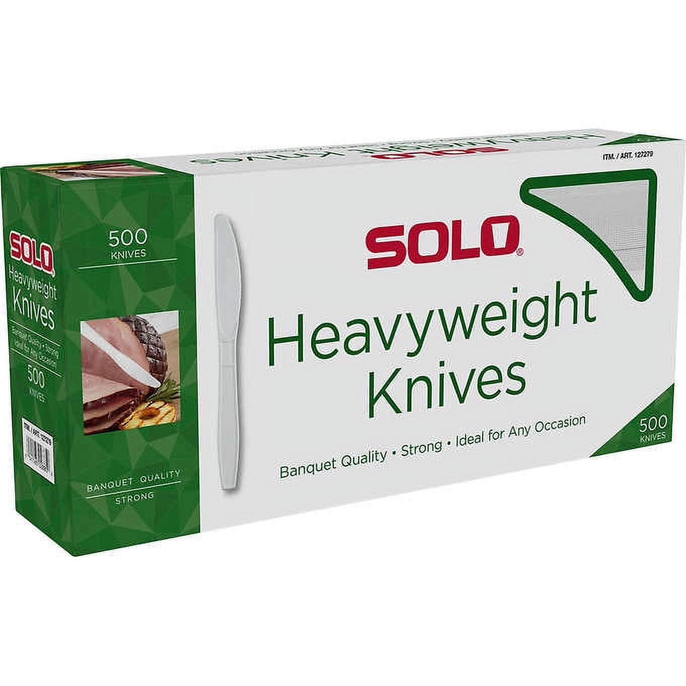 Solo Heavyweight Plastic Knives, White, 500 ct, 7 Inch, Banquet Quality ...