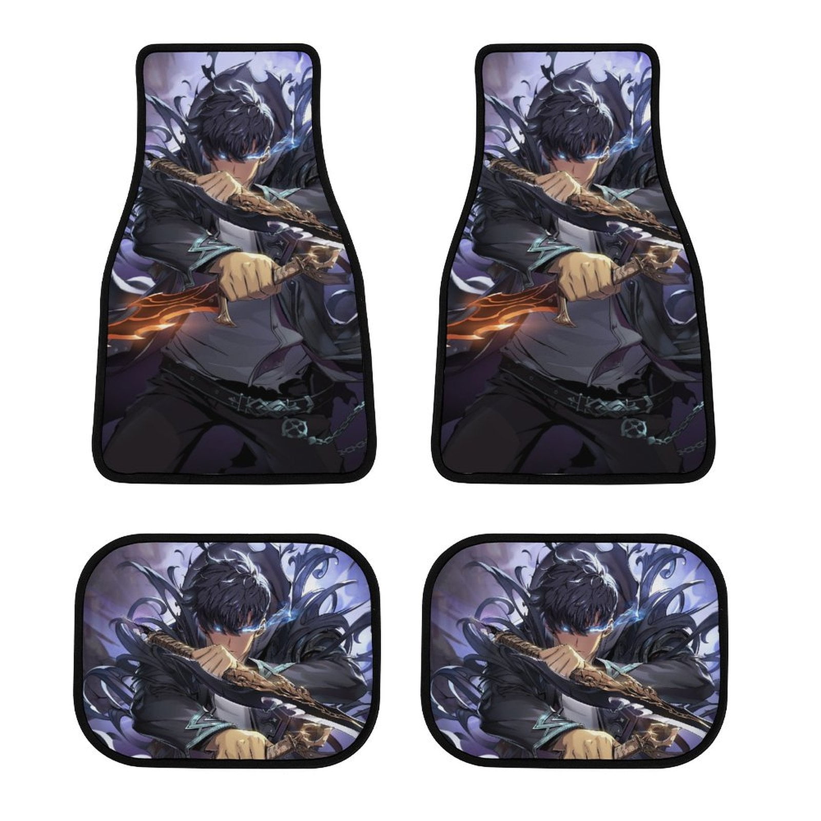 Solo Leveling Anime Car Floor Mat Set 4-Piece Front/Rear Auto Foot Mats ...