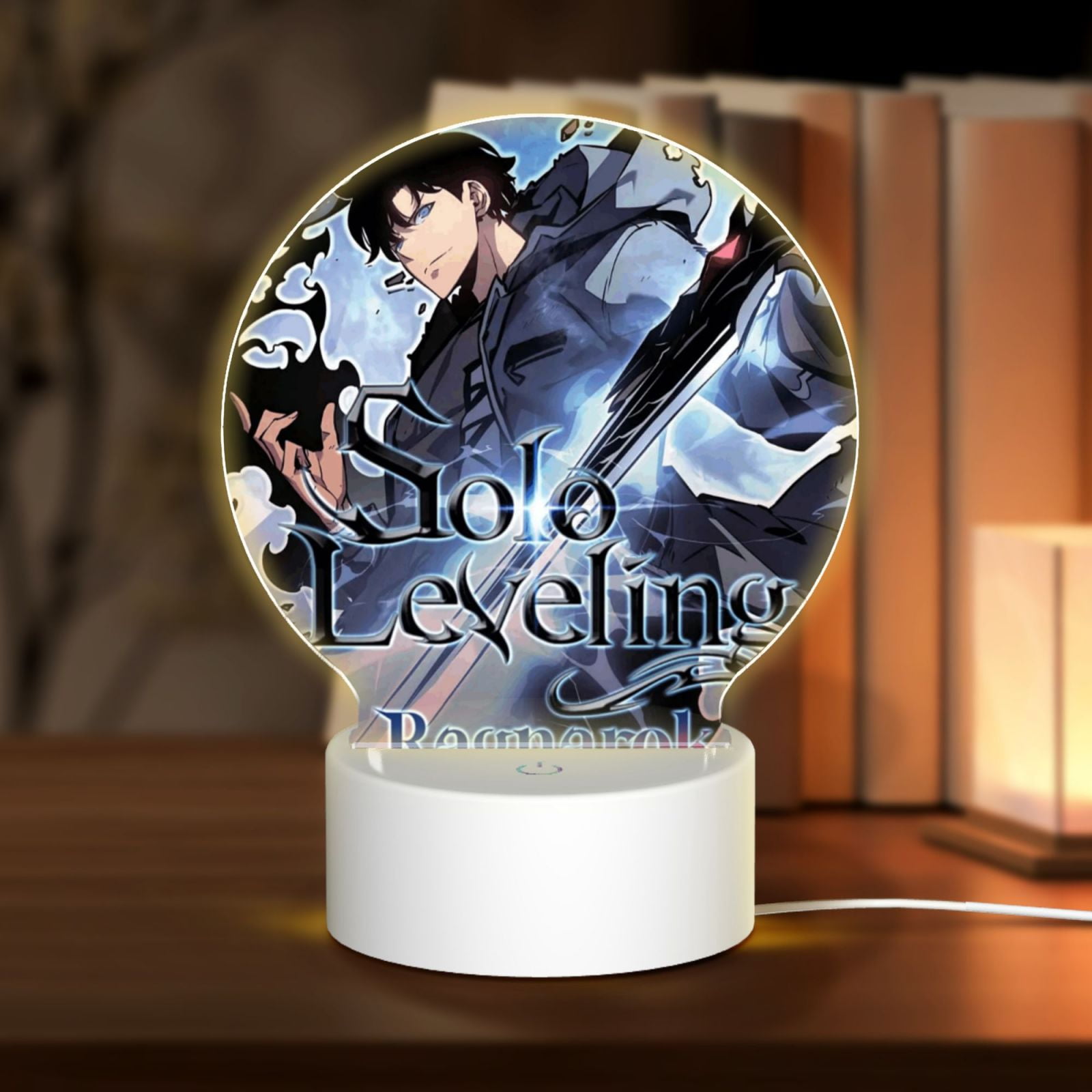 Solo Leveling Anime Round Acrylic Night Light Decoration USB Cable LED ...