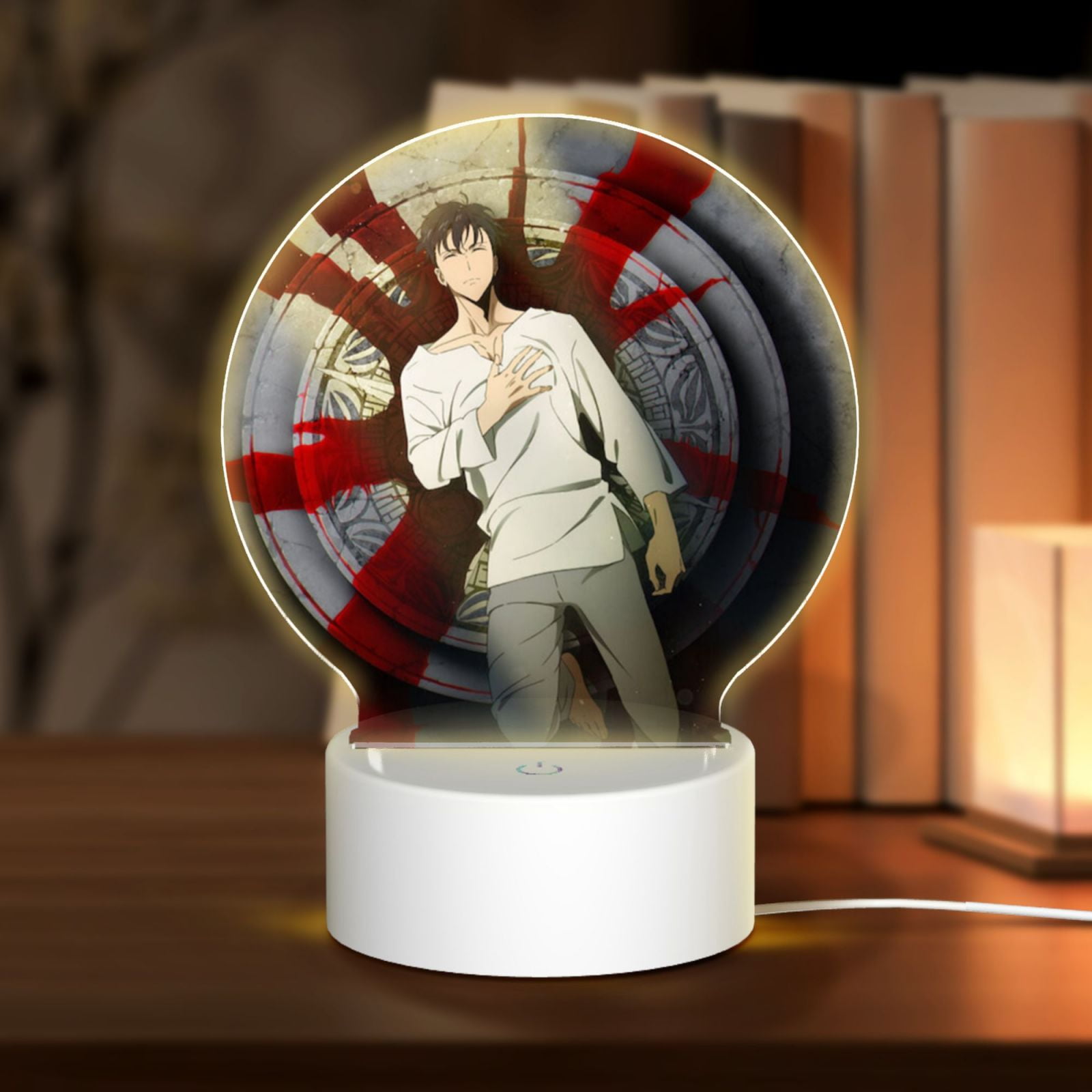 Solo Leveling Anime Round Acrylic Night Light Decoration USB Cable LED ...