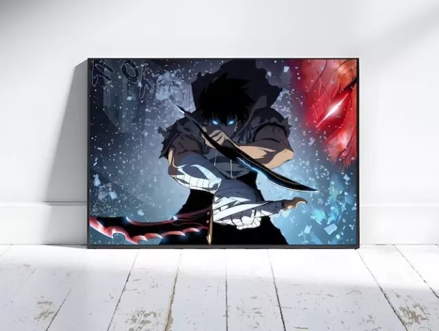 Solo Leveling Anime Sung Jin Woo Poster, Solo Leveling Wall Art, Solo ...